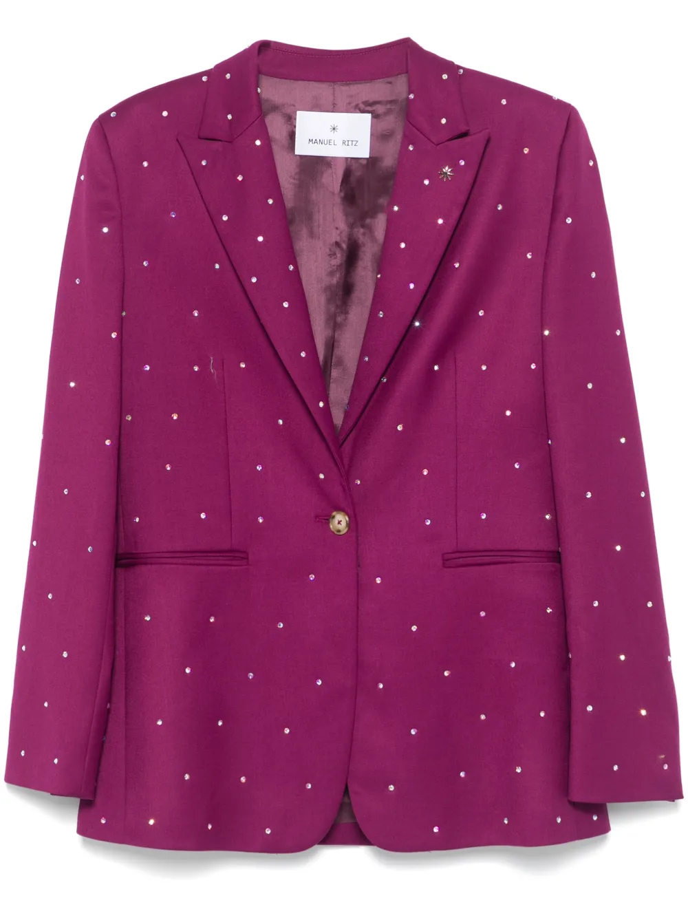 Manuel Ritz crystal-appliqué Blazer | Purple | FARFETCH