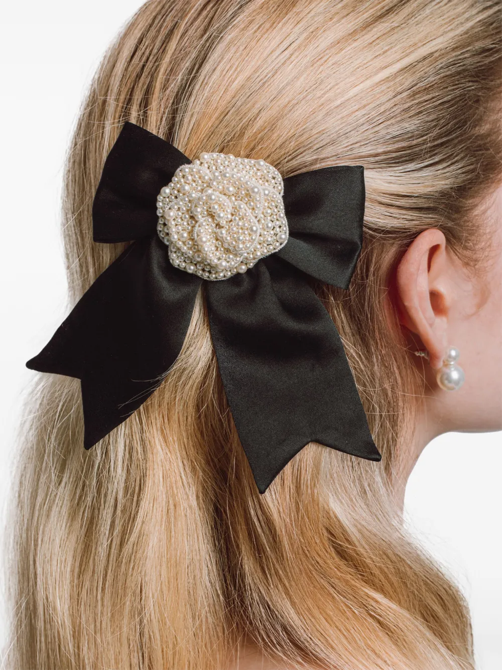 Jennifer Behr Muriel Bow Barrette | Black | FARFETCH