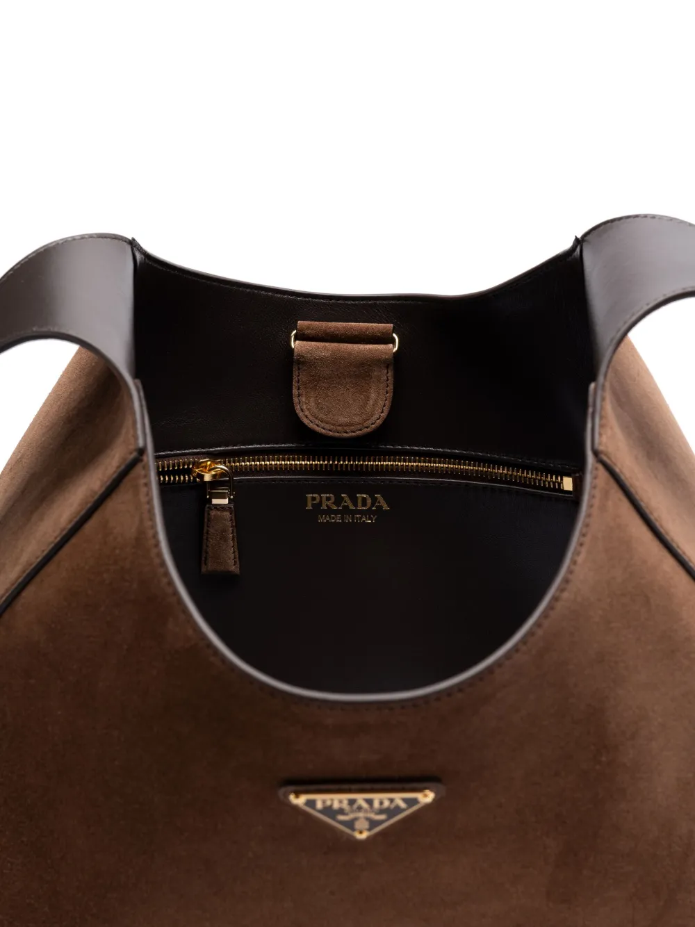 Prada Suede Shoulder Bag | Brown | FARFETCH UK