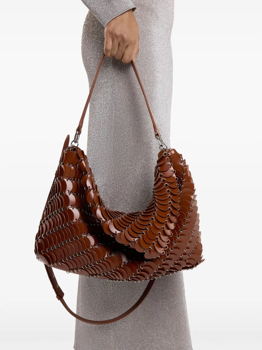 Rabanne Paco Leather Shoulder Bag | Brown | FARFETCH