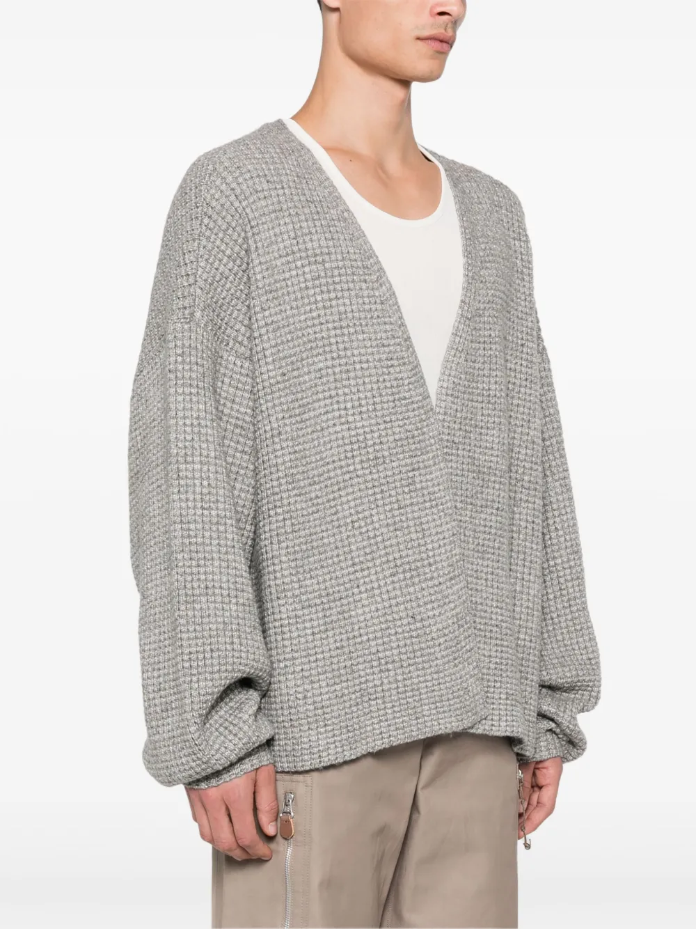 FEAR OF GOD ESSENTIALS logo-patch Cardigan | Grey | FARFETCH UK