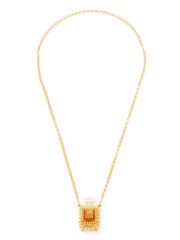 CHANEL Pre Owned 1990s Perfume Bottle Pendant Necklace Gold FARFETCH