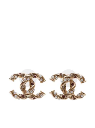 CHANEL Pre Owned 2023 CC Earrings Gold FARFETCH