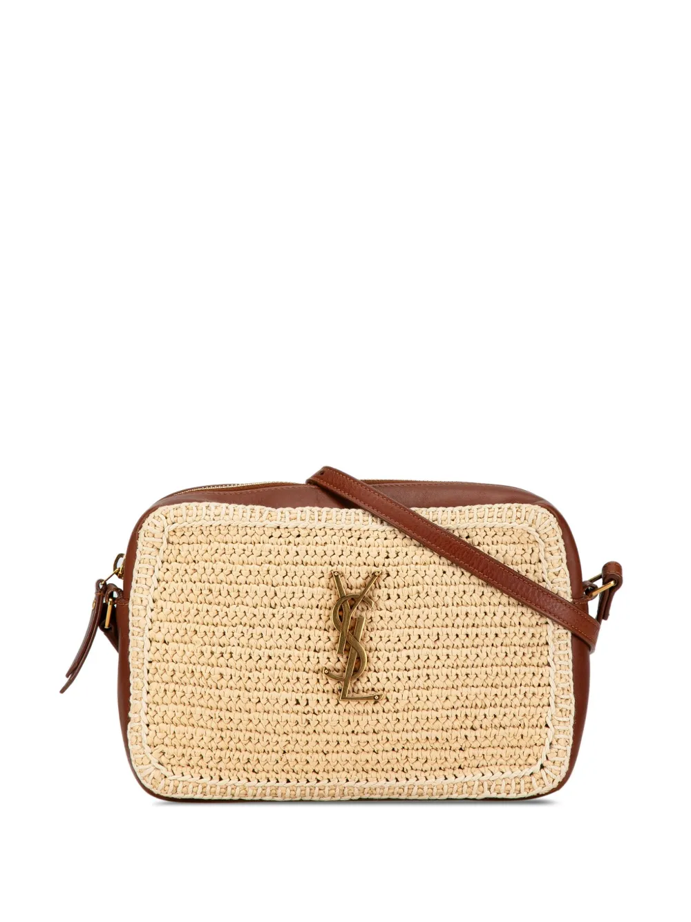 Saint Laurent Pre-Owned 2018 Woven Raffia And Leather Lou Camera ...