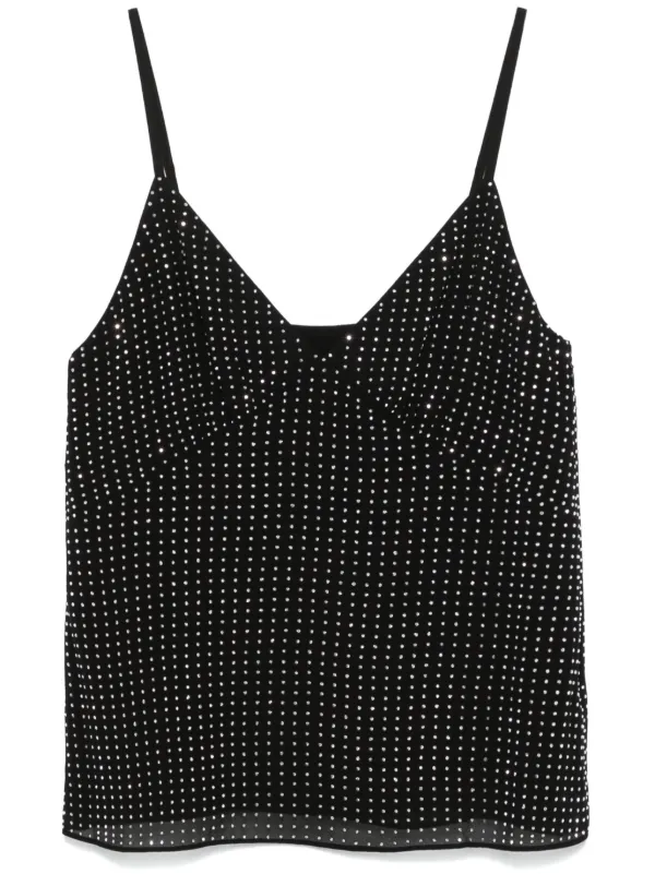 Michael Kors rhinestone embellished Georgette Top Black FARFETCH CA