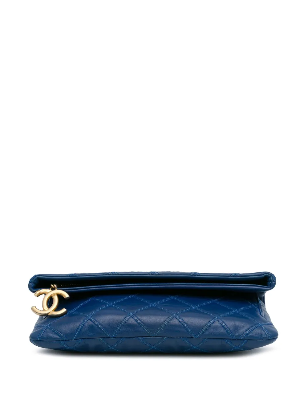 CHANEL Pre-Owned 2012-2013 Quilted Lambskin Leather Clutch Bag | Blue ...