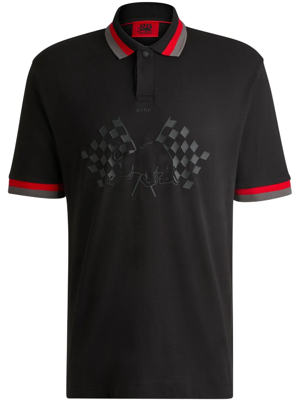 HUGO x Racing Bulls Cotton Polo Shirt | Black | FARFETCH