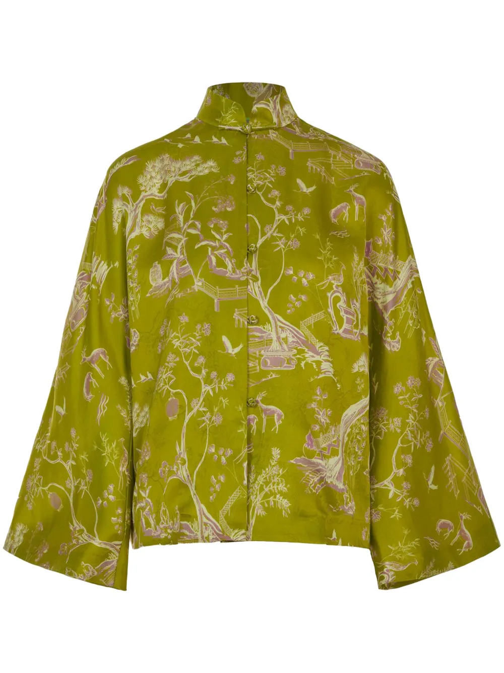 Shanghai Tang Jacquard Silk Jacket | Green | FARFETCH