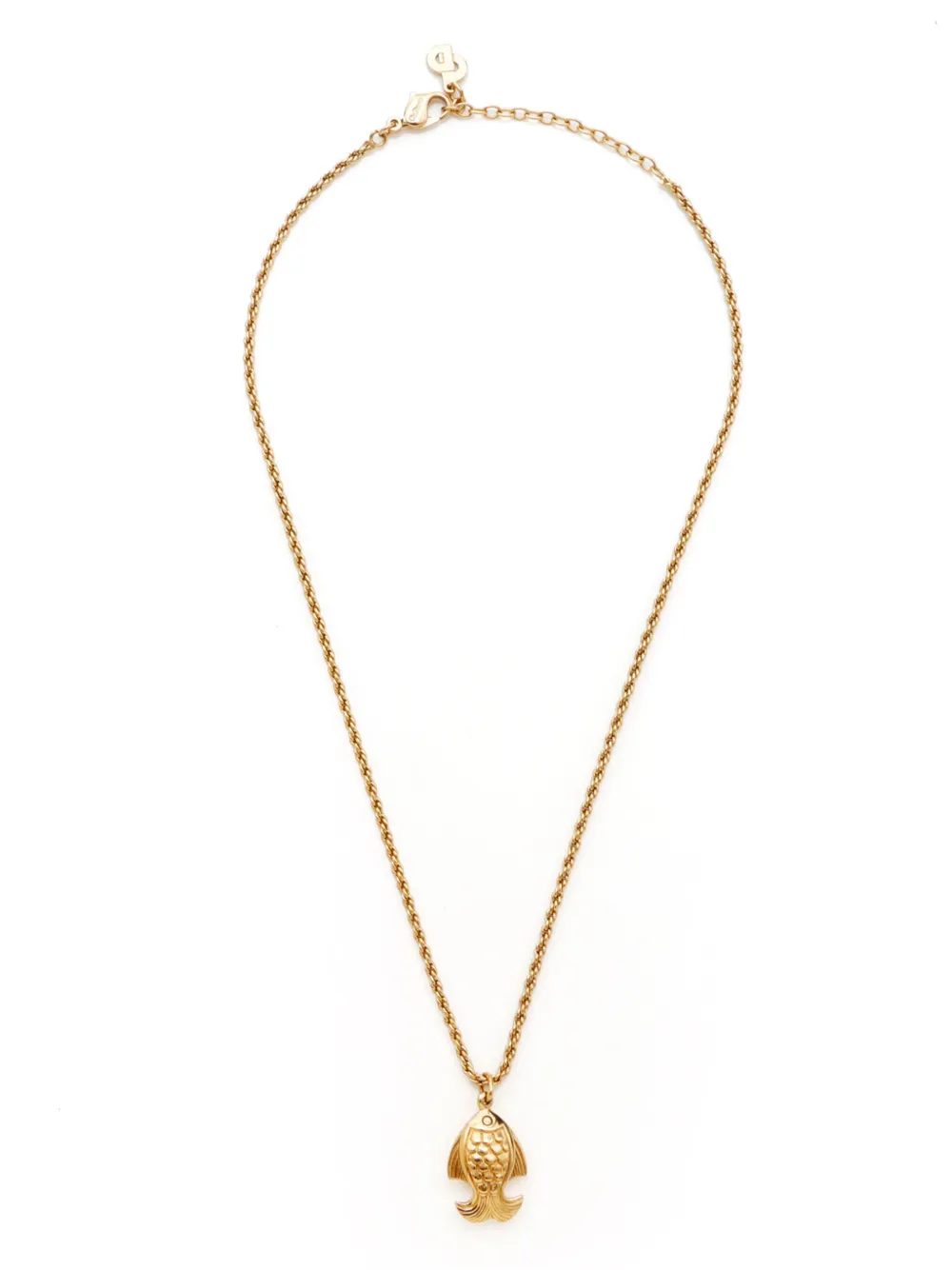 Christian Dior Pre-Owned fish-pendant Necklace | Gold | FARFETCH