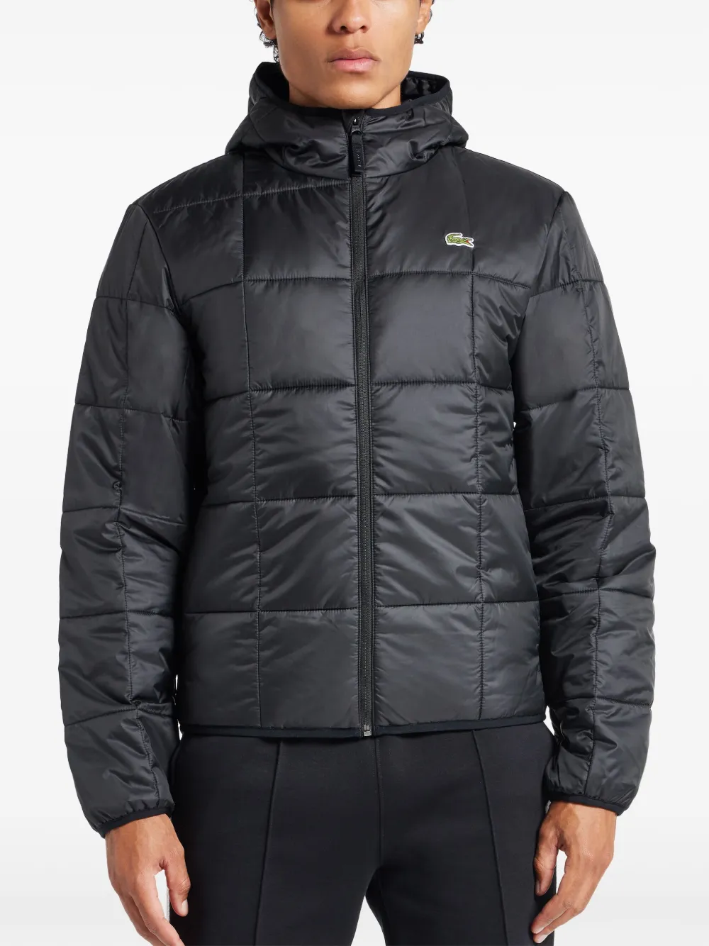 Lacoste Chamarra Capitonada Con Capucha | Negro | FARFETCH MX