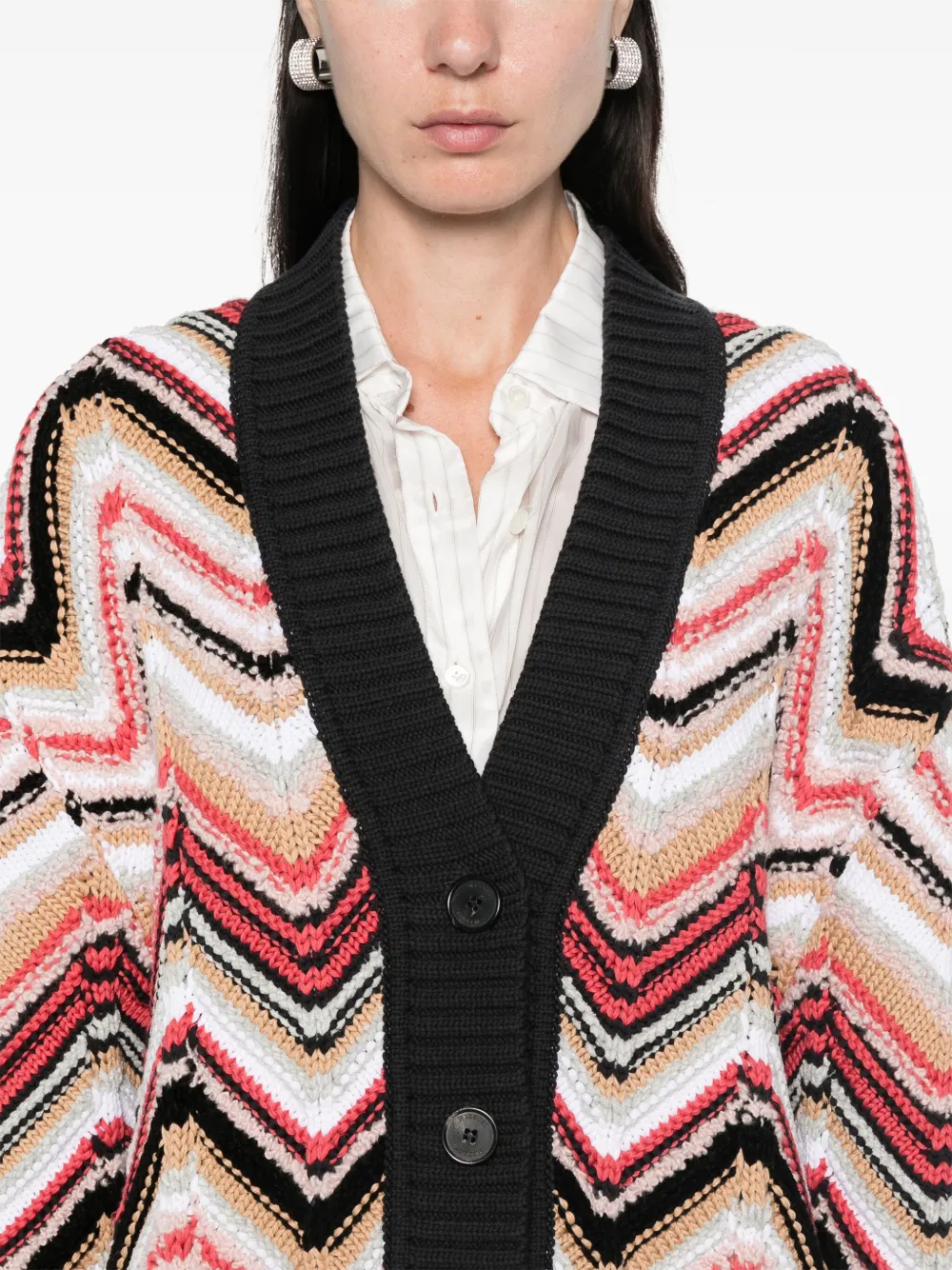 Missoni chevron-knit Cardigan | Black | FARFETCH
