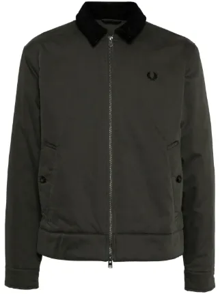 Fred Perry logo-embroidered zip-up Bomber Jacket | Green | FARFETCH