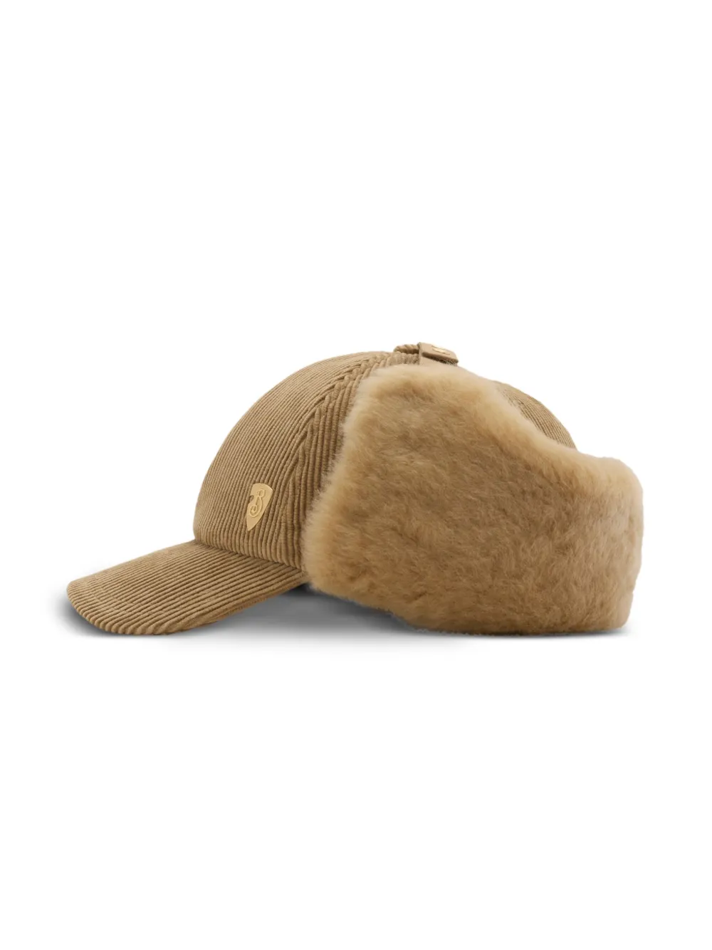 Burberry shearling-trim Corduroy Cap | Neutrals | FARFETCH