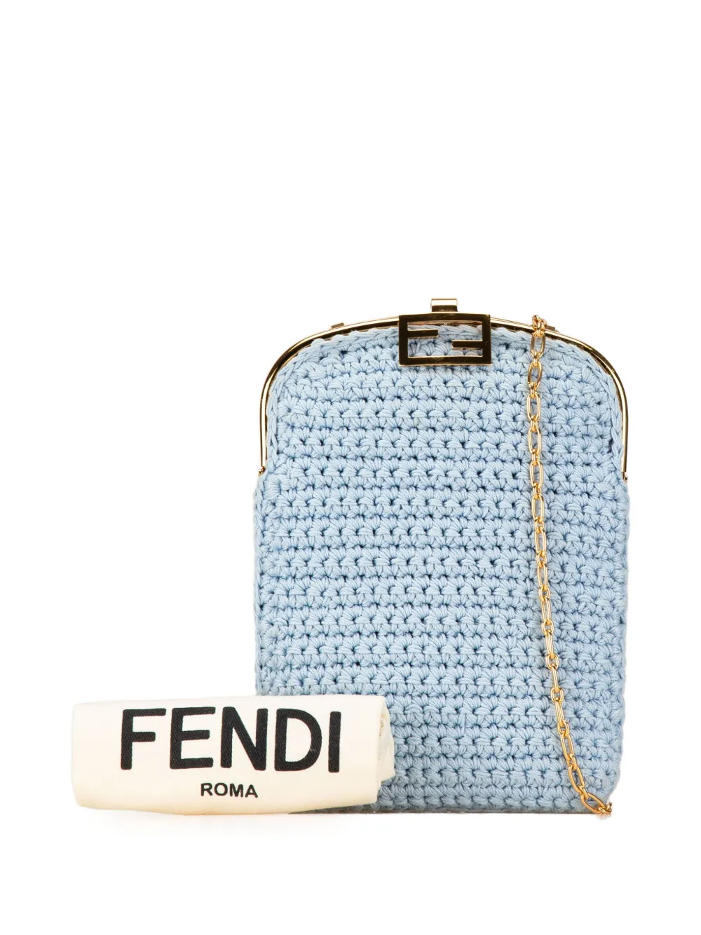 Fendi Pre-Owned 2000-2010 Crochet Uette Phone Crossbody Bag | Blue ...