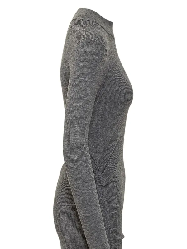 Michael Michael Kors ruched detail Midi Dress Grey FARFETCH CA