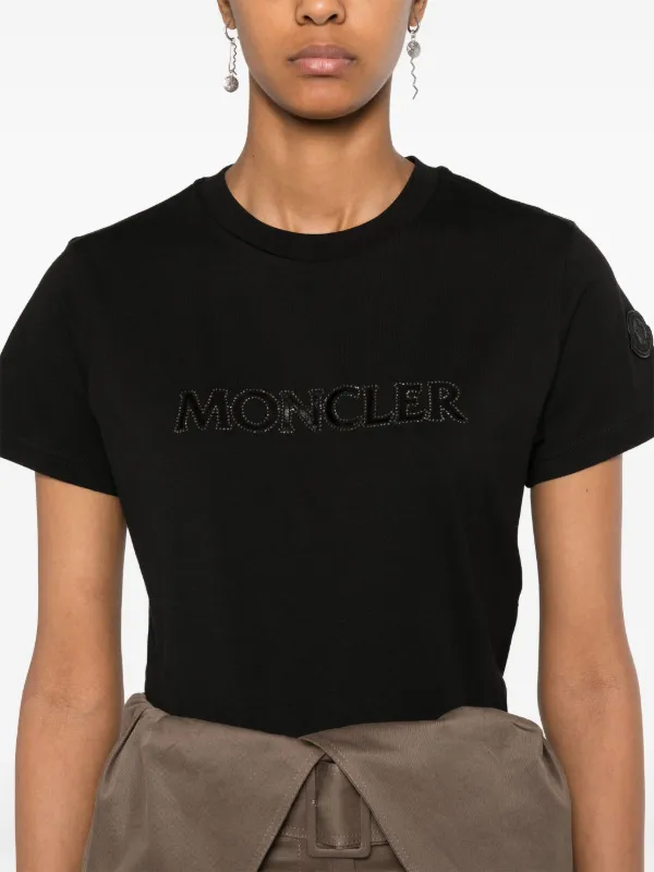Moncler crystal-embellished T-shirt | Black | FARFETCH Moncler crystal-embellished T-shirt | Black | FARFETCH