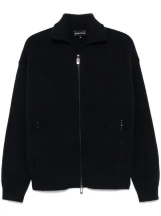 Emporio Armani Virgin Wool Cardigan | Blue | FARFETCH