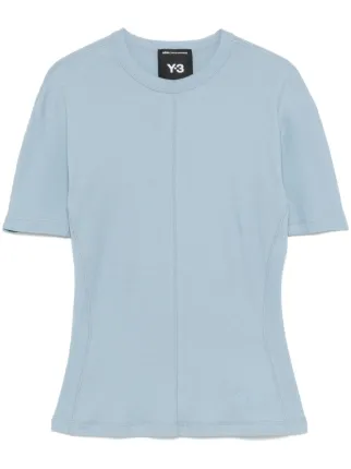 Y-3 raised-logo T-shirt | Blue | FARFETCH
