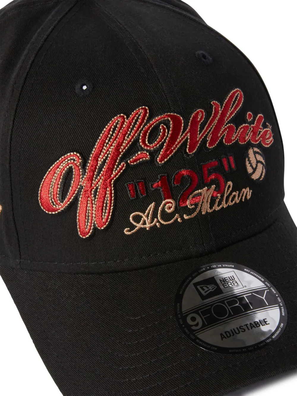 Off-White x AC Milan x New Era Embroidered Cap | Black | FARFETCH
