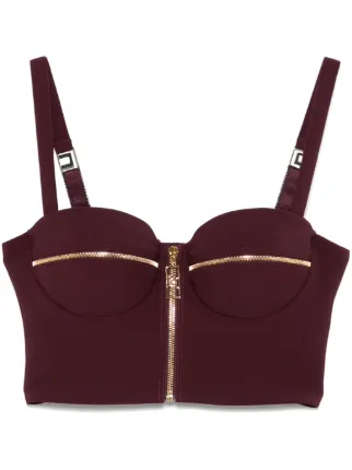 Elisabetta Franchi zip-detail Balconette Top | Purple | FARFETCH