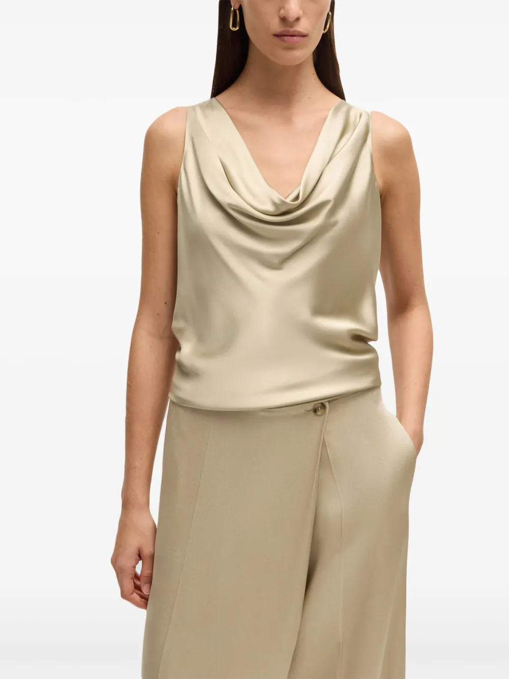 BOSS satin-finish Top | Neutrals | FARFETCH