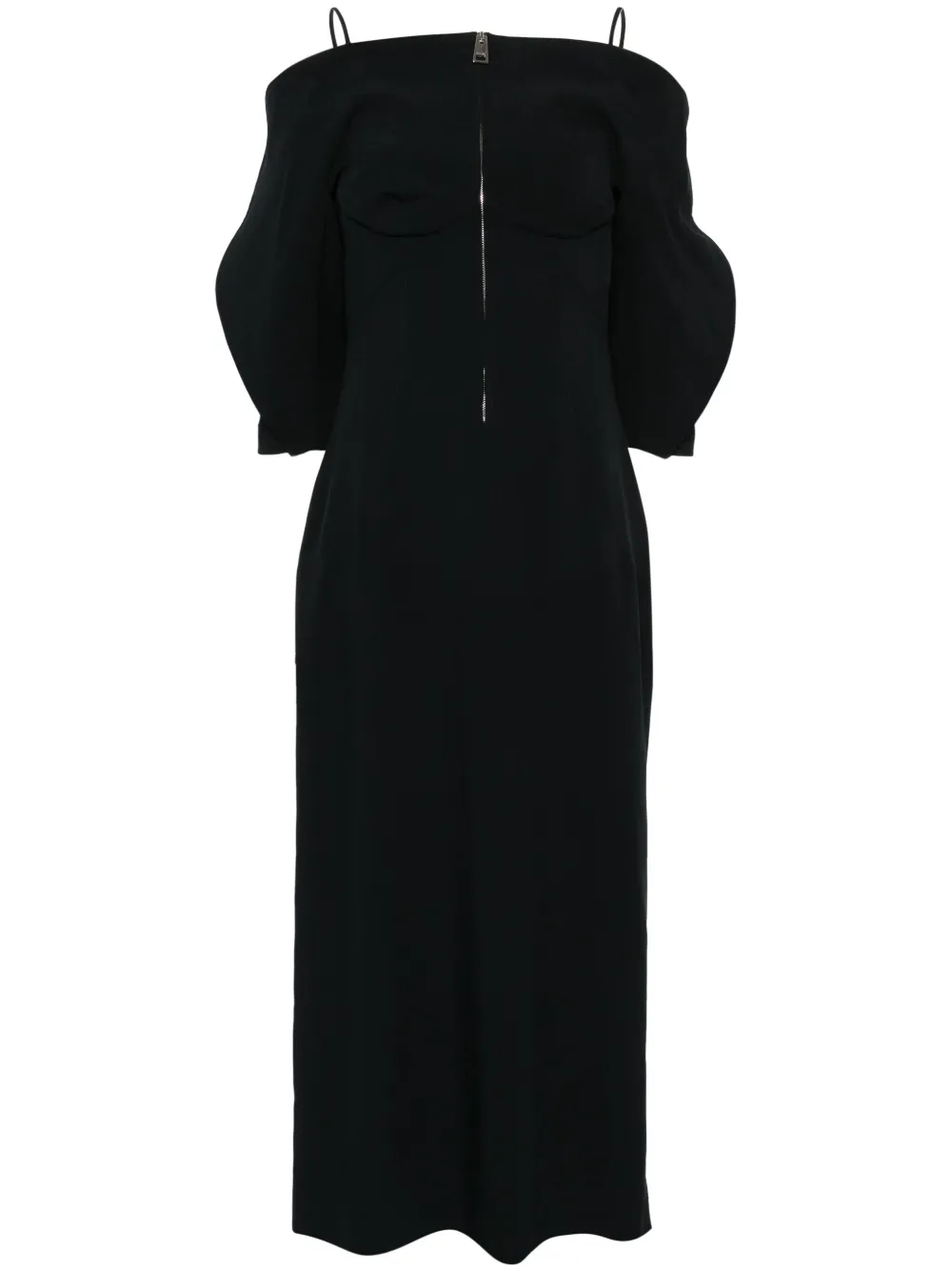 Del Core peeling-effect Midi Dress | Black | FARFETCH