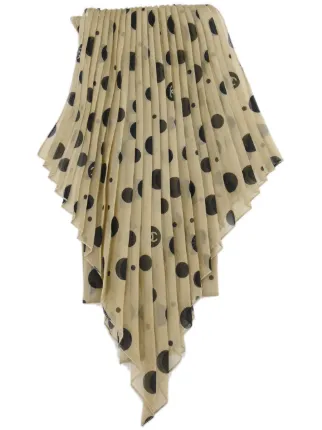 CHANEL Pre-Owned 1990-2000s Polka dot-print Pleated Scarf | Neutrals ...