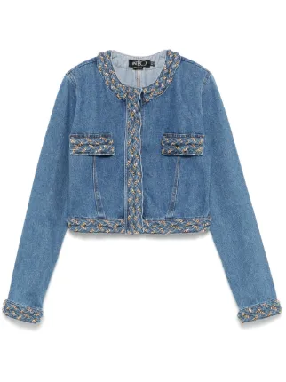 PatBO Braided Denim Jacket | Blue | FARFETCH UK