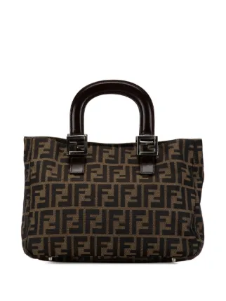 Fendi Pre-Owned 2000-2010 Small Zucca Canvas Twins Tote Bag | Brown | FARFETCH