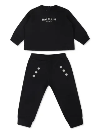 Balmain Kids logo-embroidered Tracksuit | Black | FARFETCH