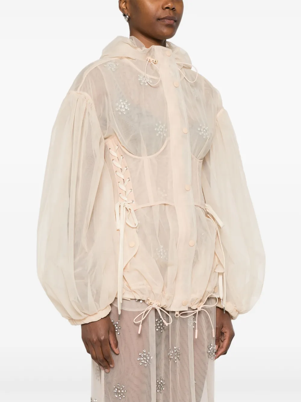 Simone Rocha Corset Sheer Jacket | Neutrals | FARFETCH