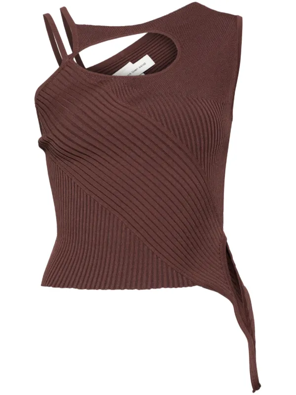 Feng Chen Wang cut-out Knitted Top | Brown | FARFETCH GE Feng Chen Wang cut-out Knitted Top | Brown | FARFETCH GE