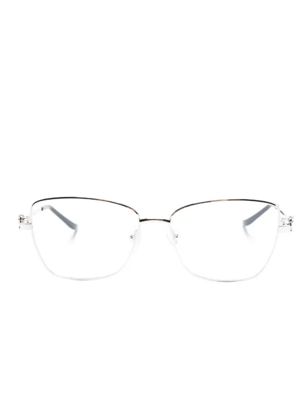 Cartier Eyewear Santos De Cartier Glasses Silver FARFETCH UK