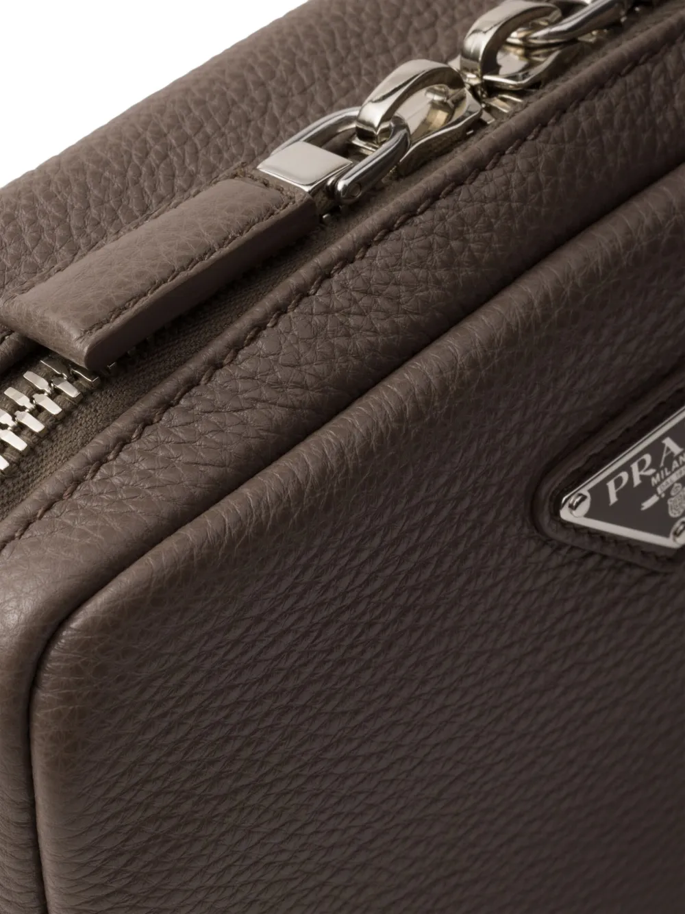 Prada Brique Saffiano Leather Bag | Grey | FARFETCH