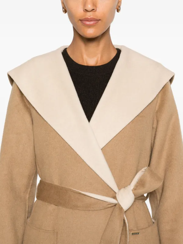 Michael Michael Kors two tone Hooded Coat Brown FARFETCH CA