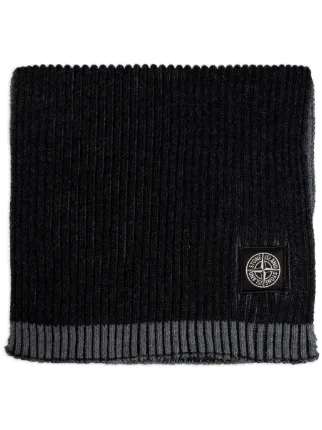 Stone Island vanisé-knit Wool Scarf | Grey | FARFETCH