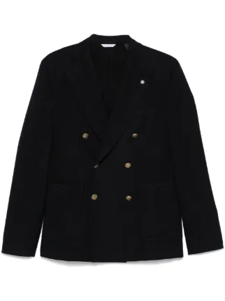 Manuel Ritz herringbone-pattern Blazer | Blue | FARFETCH