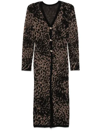 LIU JO leopard-print Midi Dress | Black | FARFETCH