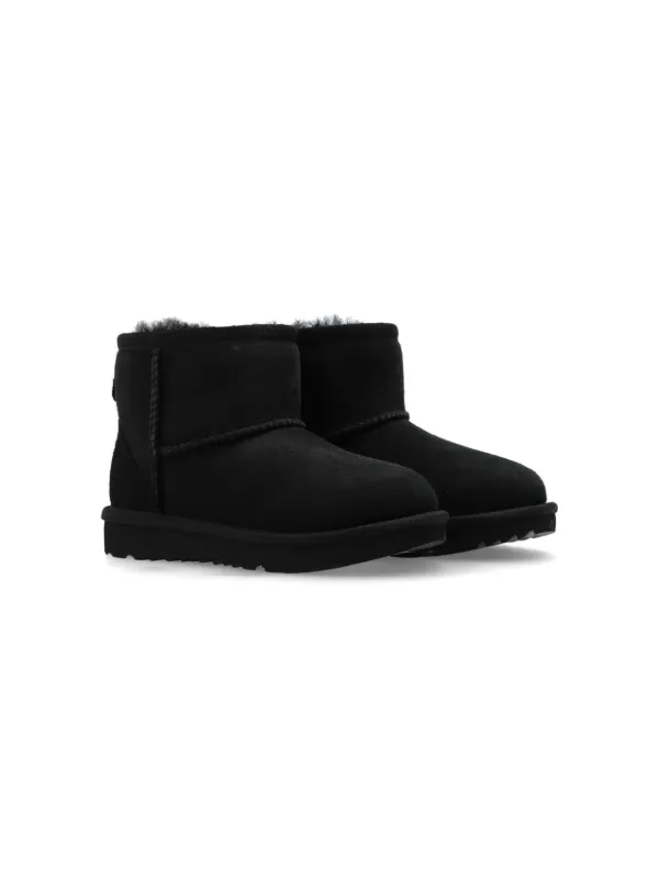 UGG Kids Classic Mini II boots kids Calf Suede Sheep Skin Shearling 6 Tod Black