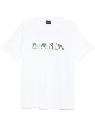 PS Paul Smith badges-print T-shirt | White | FARFETCH PT