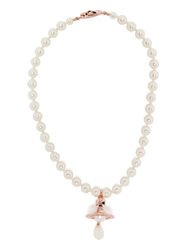 Vivienne Westwood One Row Necklace White FARFETCH JO