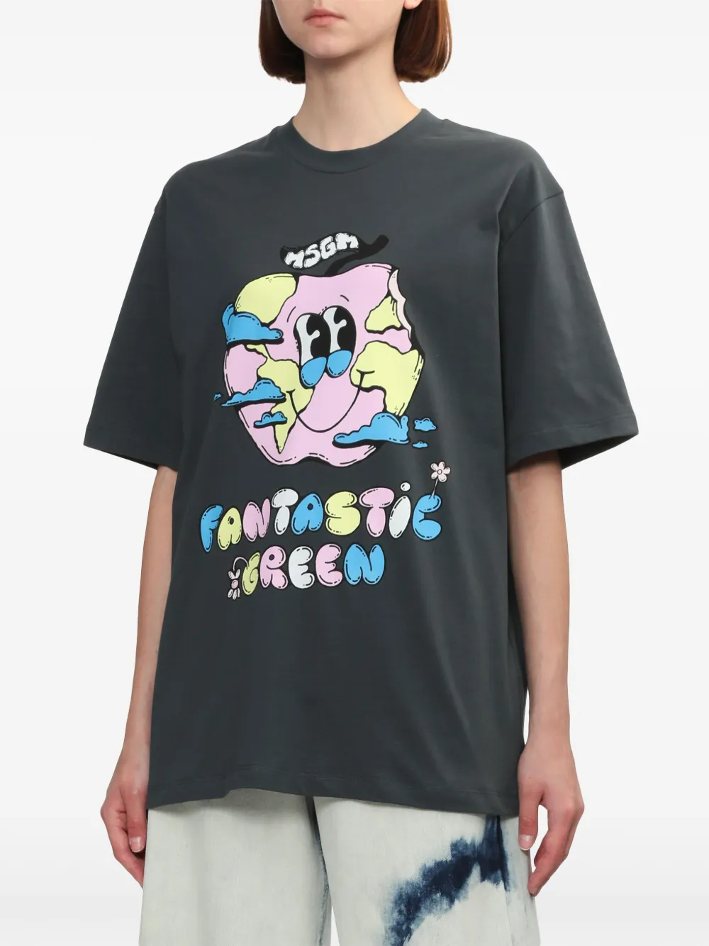 MSGM x Burro Studio graphic-print T-shirt | Grey | FARFETCH