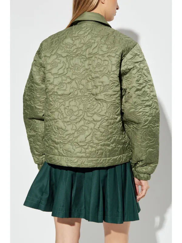 green patterned jacket