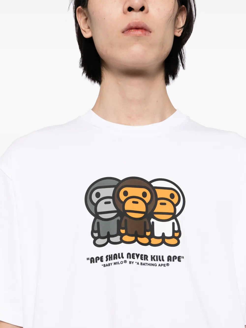 A BATHING APE® Baby Milo Relaxed Fit Tee | White | FARFETCH
