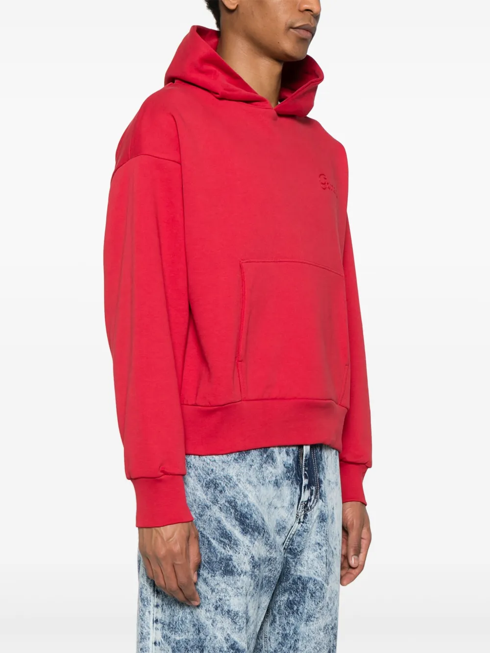 Garment Workshop Double Layer Embroidered Hoodie | Red | FARFETCH