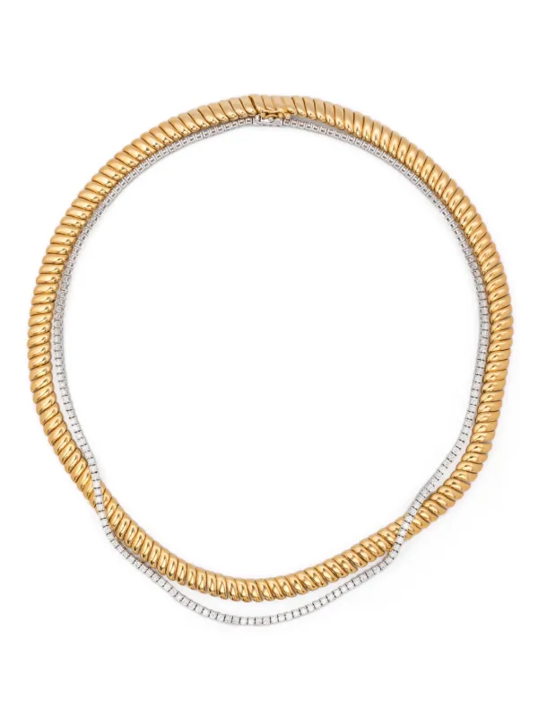 Anita Ko 18KT Yellow And White Gold Hepburn Diamond Necklace Set Oro FARFETCH IT