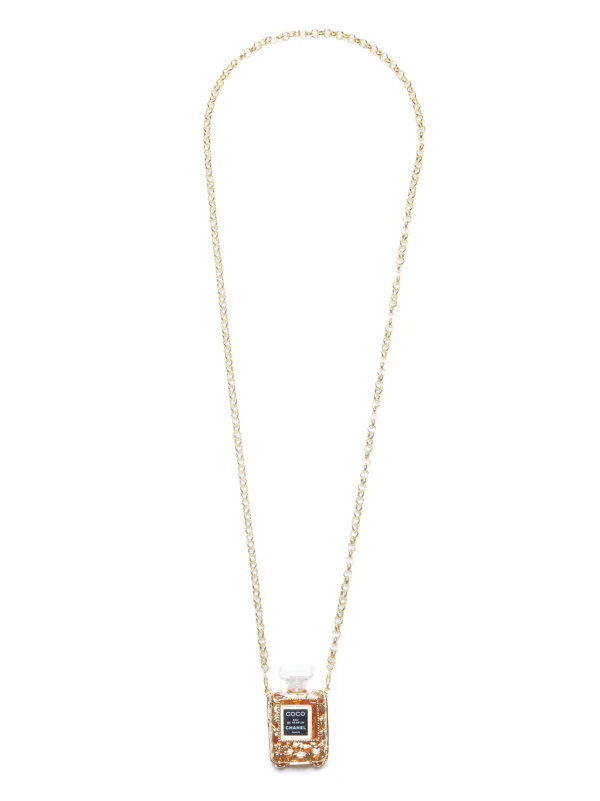 CHANEL Pre Owned 2000s Perfume Bottle Necklace Gold FARFETCH