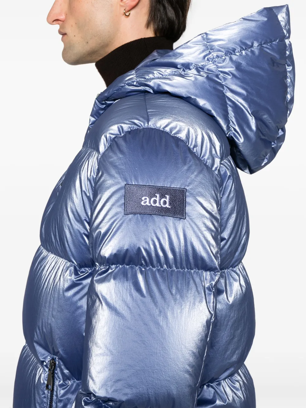 Add Laminated Puffer Jacket In Blue | ModeSens