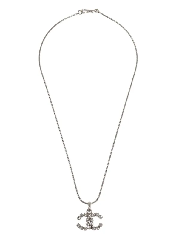 Chanel Pre owned 2000 CC pendant Necklace Silver