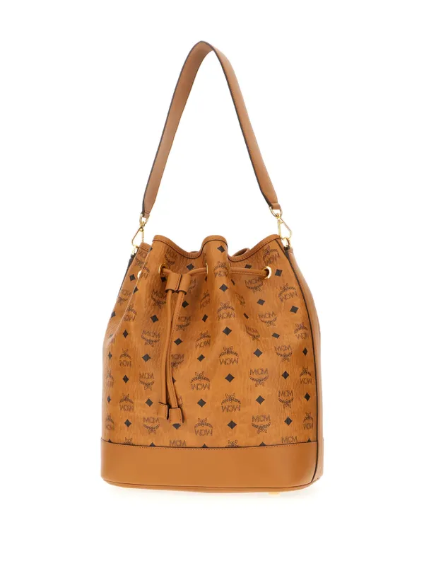 MCM Printed faux leather Bucket Bag Brown FARFETCH IE